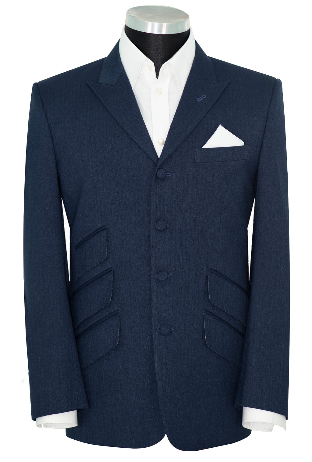 Latenight Blue Peak Lapel 4 Button Mod Blazer | 1960's Retro Mod ...
