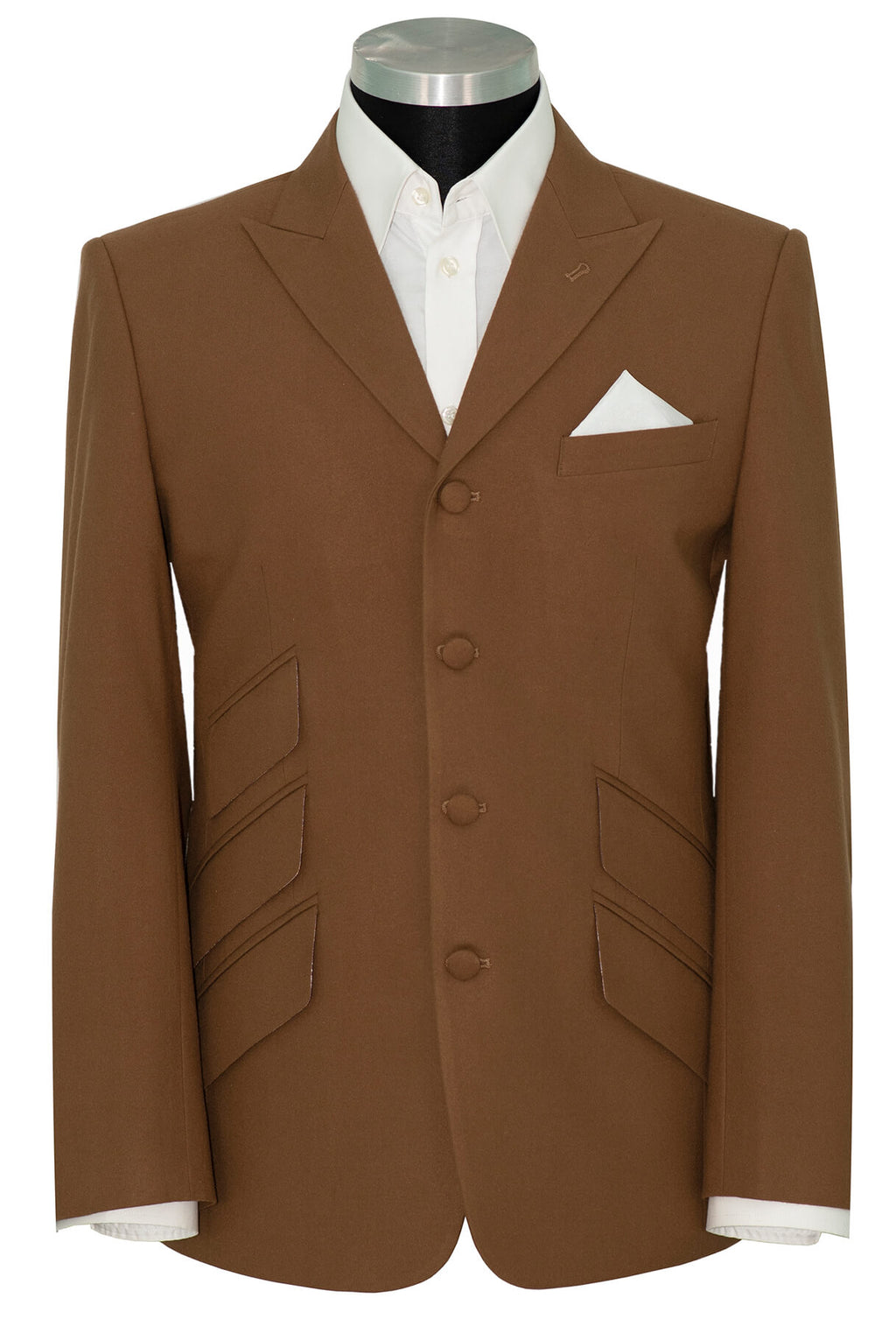 Mocha Brown Peak Lapel 4 Button mod Blazer | 1960's Retro Mod Clothing ...