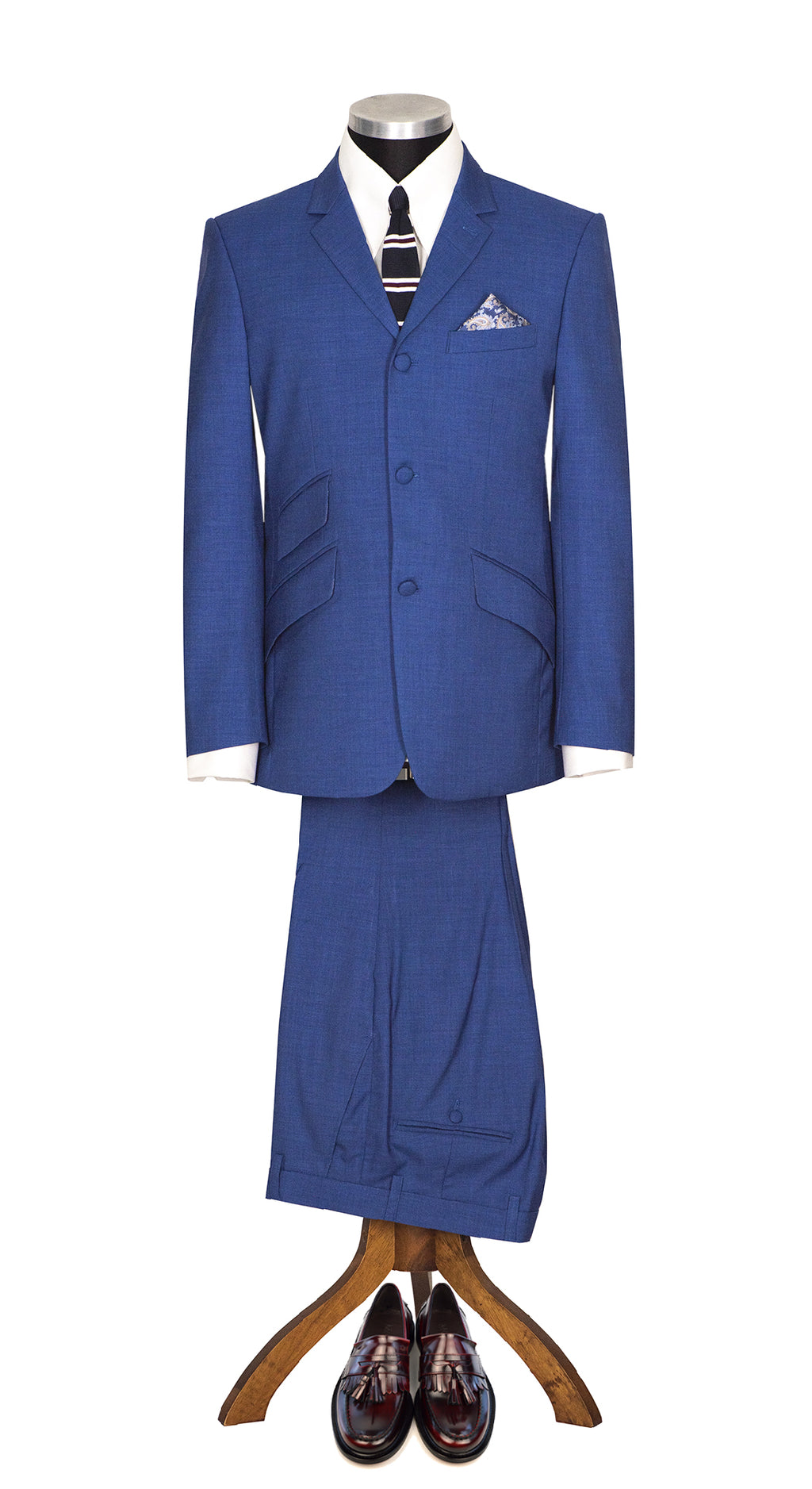 1960's style wool Royal blue mod suit for men – ModFashion GS