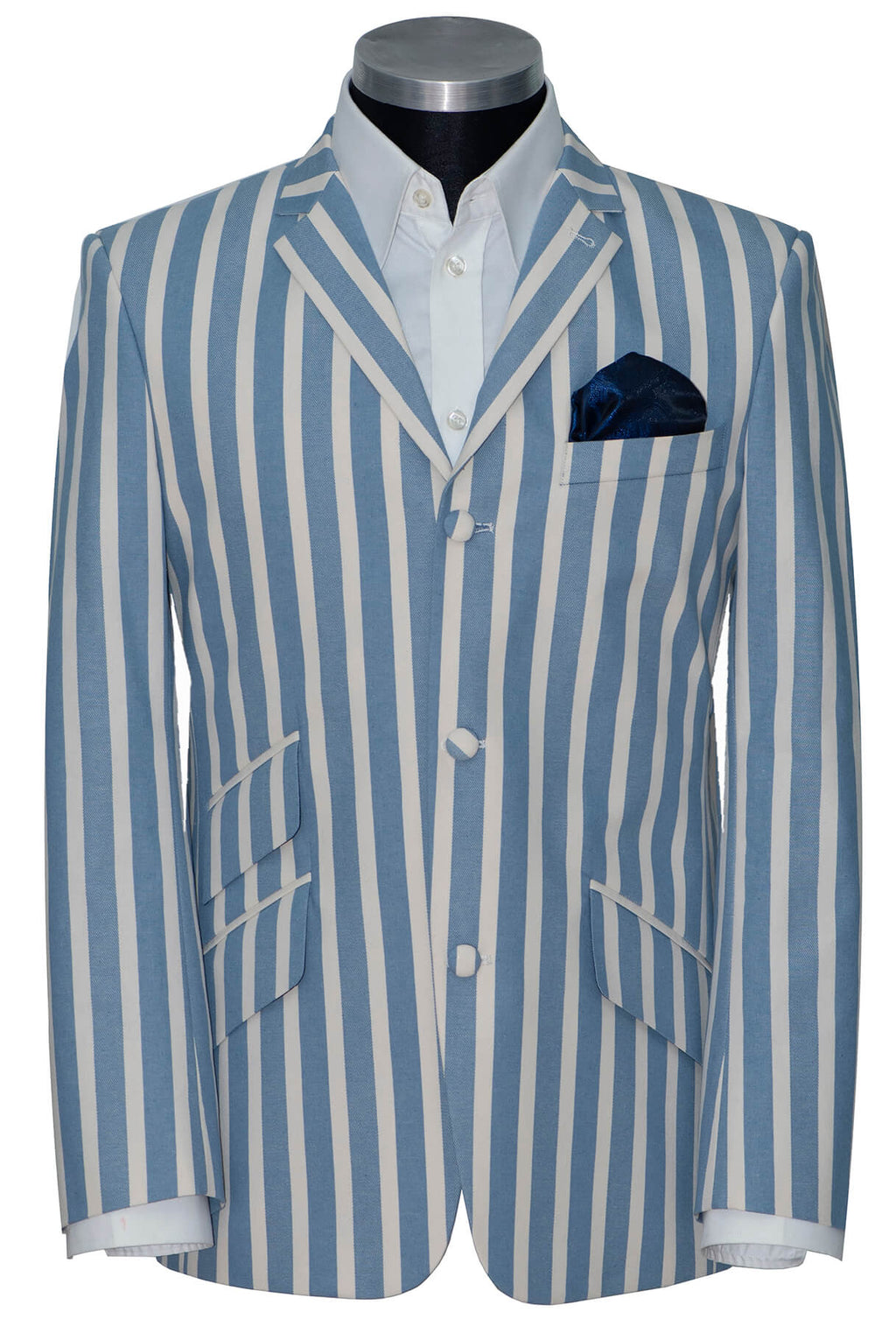 The Troggs sky and white stripe boating blazer for men – ModFashion GS
