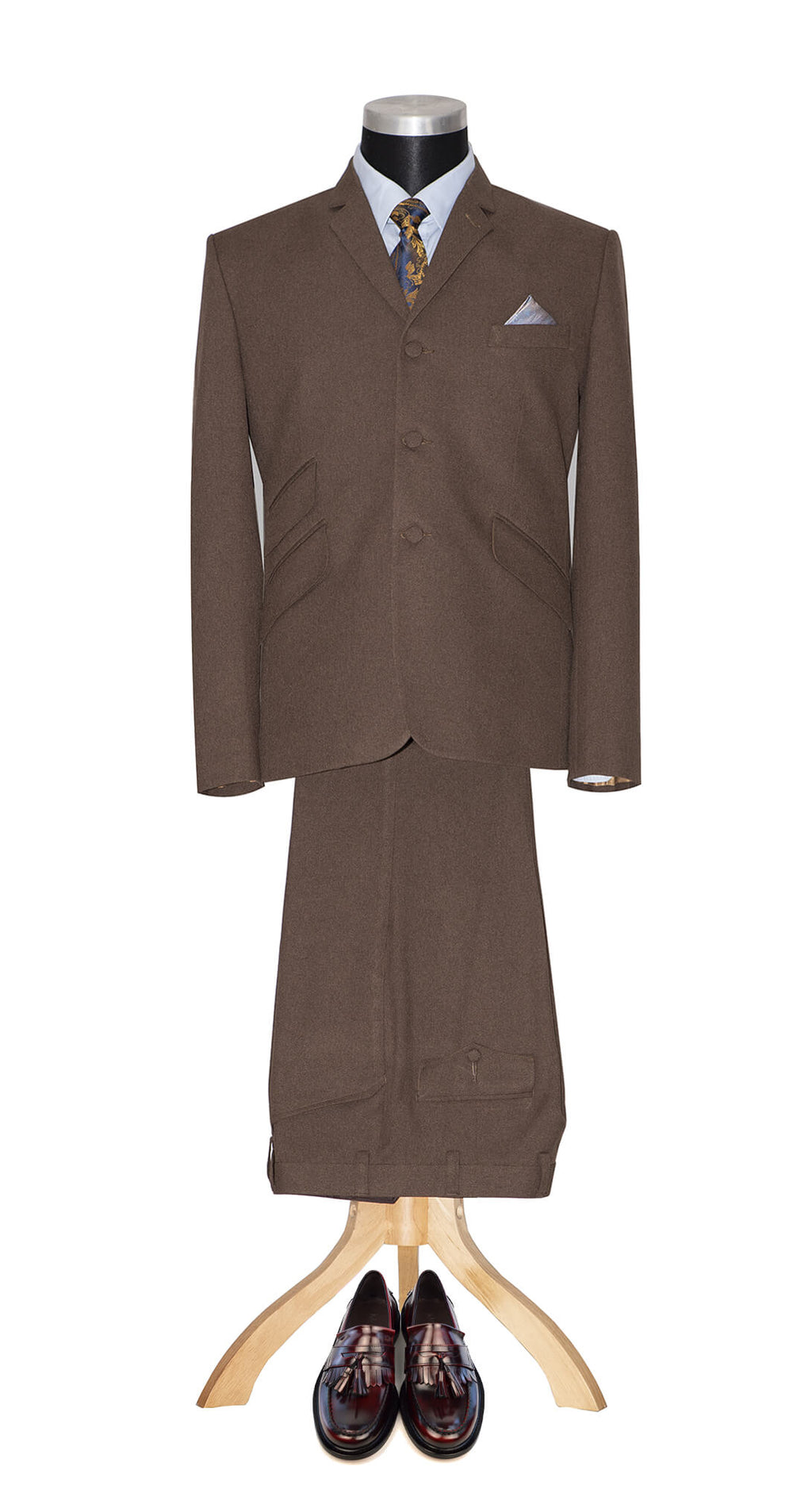 Jeff Beck Flannel Wool Dark Brown Mod Suit | 1960's Retro Mod Clothing ...