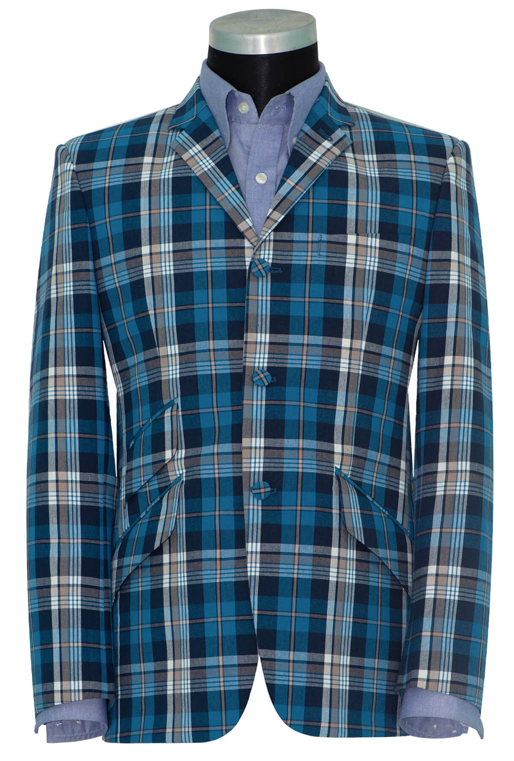 Steve Marriott Classic Blue Madras Check Mod Blazer | 1960's Retro Mod ...