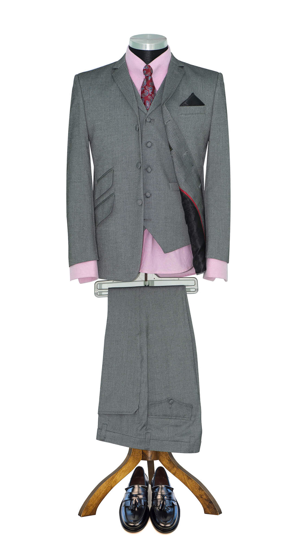 John Dalton Grey Herringbone 3 Piece Mod Suit | 1960's Retro Mod ...