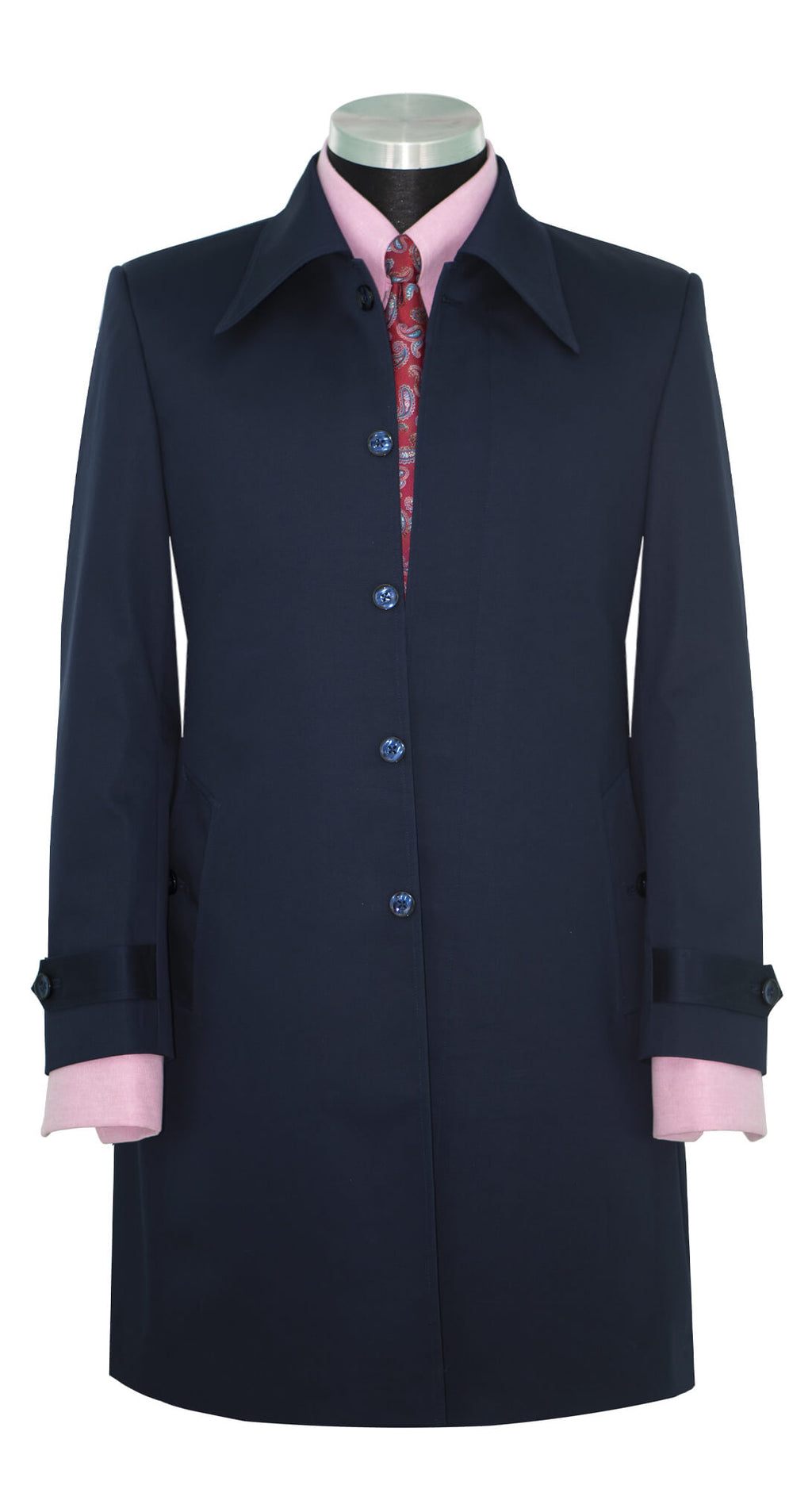 Navy Blue Mac Men's Overcoat | 1960's Retro Mod Clothing | ModFashion GS