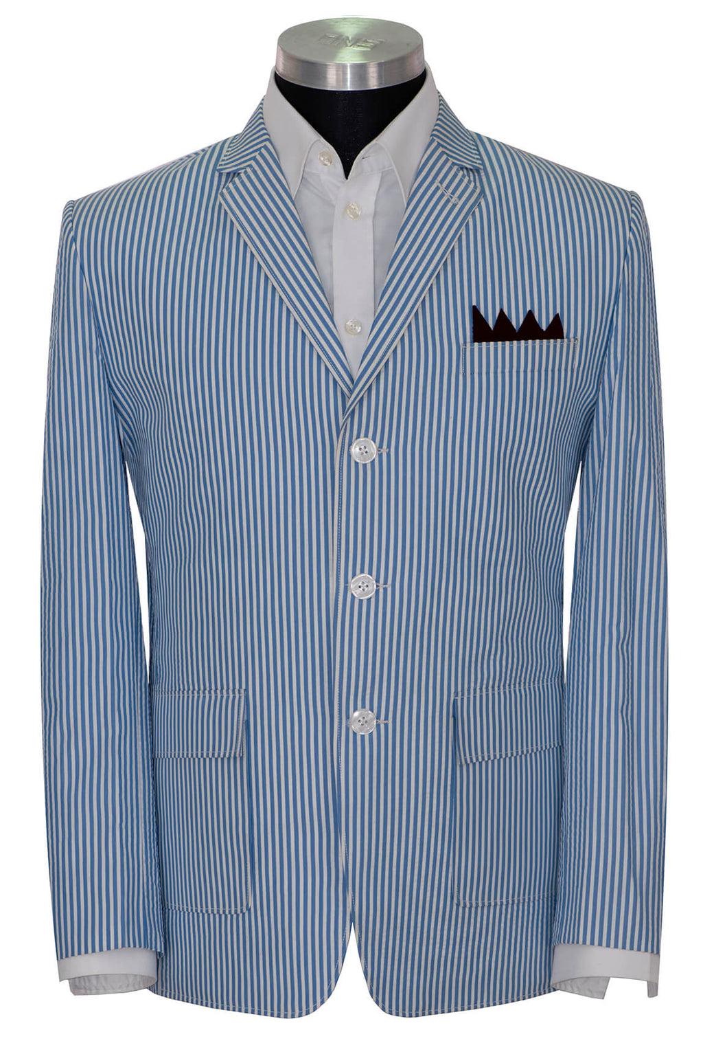 Seersucker Patch Pocket Sky Colour Mod Blazer | 1960's Retro Mod ...