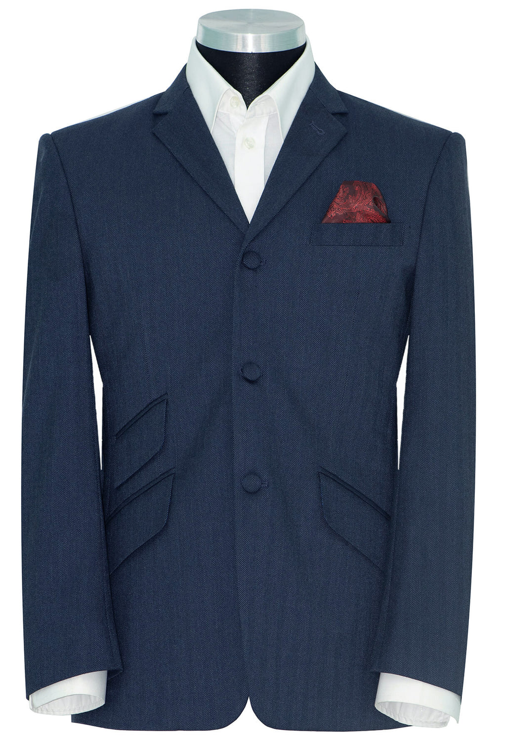 Wool Super Soft Navy Herringbone Mod Blazer | 1960's Retro Mod Clothing ...